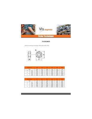 Écrou hexagonale M2.5 Acier brut - 1000 pièces