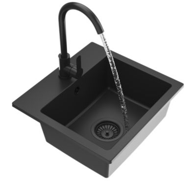 Évier en Granit Granitan Teor Simple Bac avec Siphon et Robinetterie ...