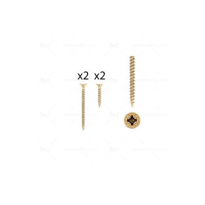1 kit composés de 2 vis 4x25 mm + 2 vis 4x50 mm Patine royale en or ivoire