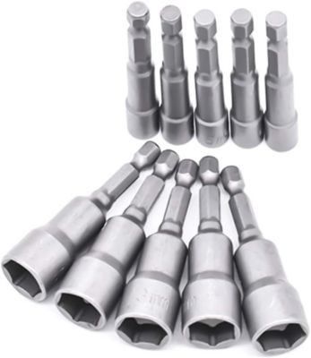 10-piece screwdriver socket 6-19 mm - bit adapter, hex nut driver ...