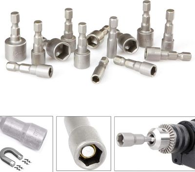 10-piece screwdriver socket 6-19 mm - bit adapter, hex nut driver ...