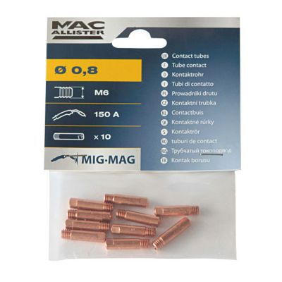 10 tubes contact 0.8 mm Mac Allister M6