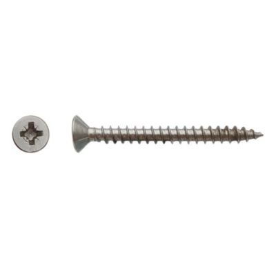 100 Vis Bois Tête Fraisée Pozidriv 6 x 45 mm - Inox A2 - D-Work