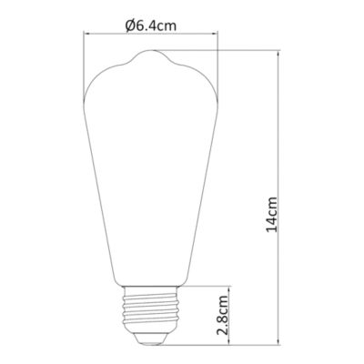 2 ampoules LED E27 ST64 filament ambré 806 lm blanc chaud 11W Jacobsen