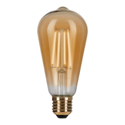 2 ampoules LED E27 ST64 filament ambré 806 lm blanc chaud 11W Jacobsen