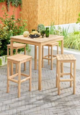 2 tabourets de bar en bois d'acacia L.35,6 x H.70 cm, GoodHome Riveo