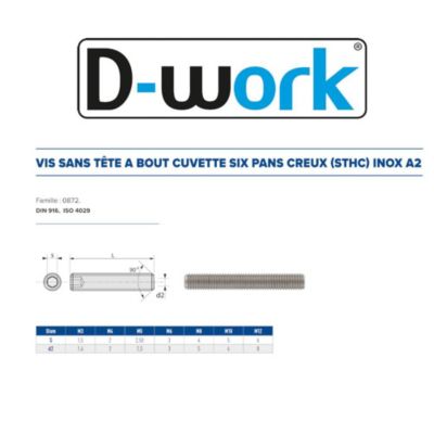 200 Vis Sans Tête 6 Pans Creux à Bout Cuvette STHC 4 x 20 mm - DIN 916 ...