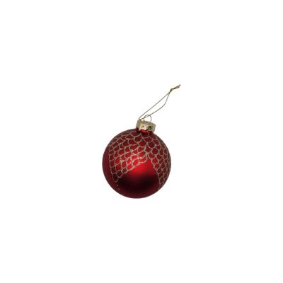 3 boules de Noël en verre Rouge, L. 8 x l. 8 x H. 8 cm