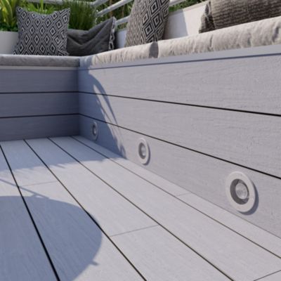 3 spots d'extérieur encastrables Wonsey argent GU10 25W IP65/IP67 Goodhome