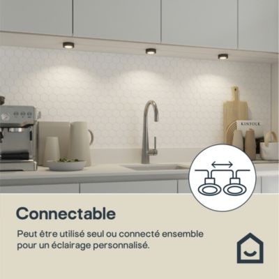3 spots Ledyard LED intégrée blanc neutre IP20 200lm 2W Ø6,4xH.2cm noir ...