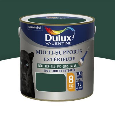 Peinture multi-supports extérieur Dulux Valentine vert basque satin 2L ...