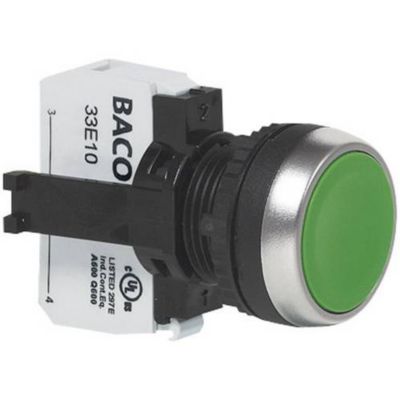 BACO BAL21AA82B Bouton-poussoir momentané collerette plastique chromée ...