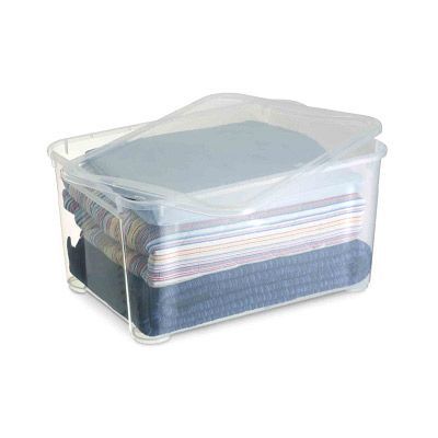 Bac de rangement en plastique Actua 47L transparent | Castorama
