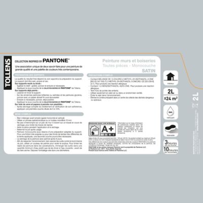 Peinture murs et boiseries Tollens Pantone 15-4101 high rise satin 2L ...