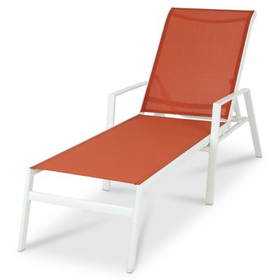 Bain de soleil métal et toile Blooma Swindon vermillon | Castorama