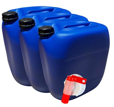 3x Bidon Jerrican Plastique 30 L litres Bleu Bouchon DIN 61 Liquides ...