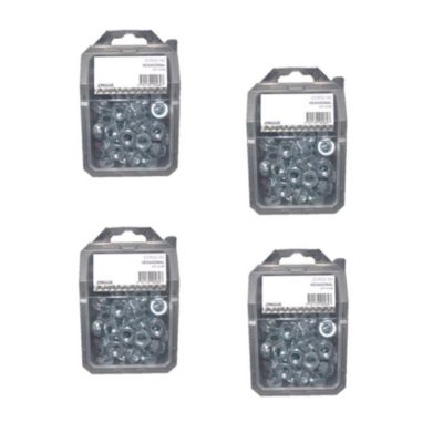 4 Coques de 100 Ecrous Hexagonaux HU M5 mm - 4032 - Zingué blanc - D-Work