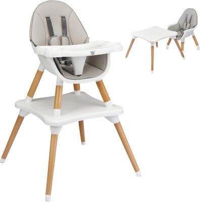 4 en 1 Chaise Haute Convertible en Table Chaise Bebe Chaise Plateau 4 ...