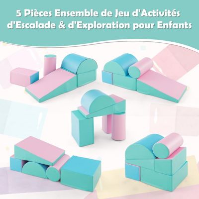 5 PCS Parcours Motricité Bébé avec Fermeture Clair, avec Remplissage en ...