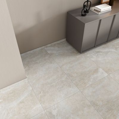 5 Plinthes en porcelaine effet béton gris mat L.60 x l.7,5 cm x ép.8,5 ...