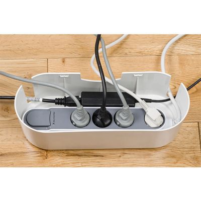 Boîte de rangement de câbles blanc D-Line L. 325 x l. 125 mm, bloc 4 ...