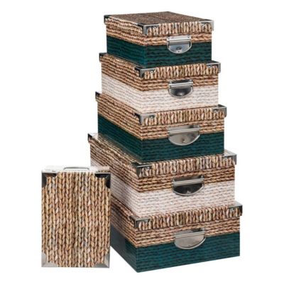 6 boîtes coin métal effet tricot Multicolore - 5Five