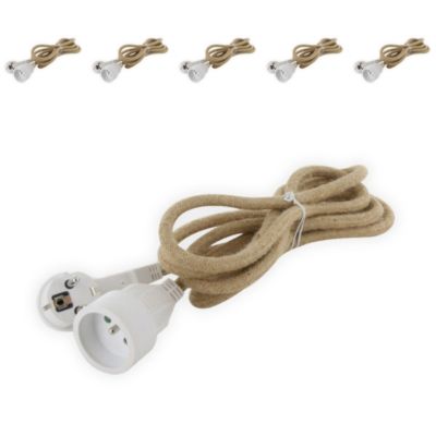 6 rallonges textile lin fiche plate - 3m - Chacon | Castorama