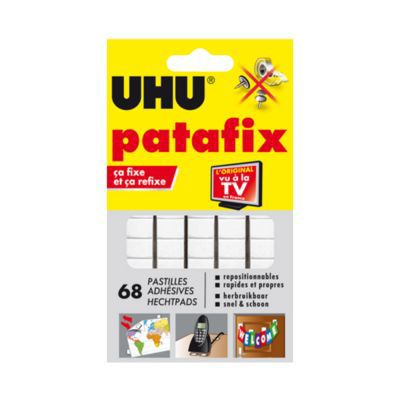 68 pastilles adhésives Patafix UHU blanches | Castorama