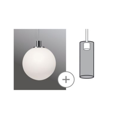 Abat-jour pour suspension sphère en verre opale Ø30cm URail 2Easy Alari ...