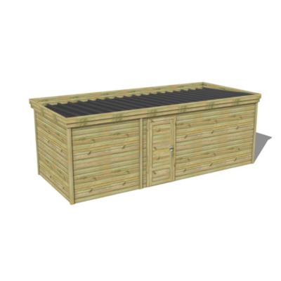 ABRI DE JARDIN bois Pin traité autoclave 27mm - 6,395x2,64m / 16,9m2 ...