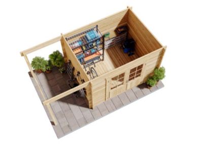 Abri de jardin Maria toit en pente Alpholz, 45x27m dim ext (cas échéant ...