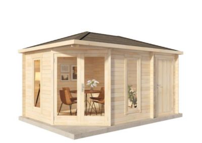 Abri de jardin pentagonal Liwa Compact avec extension Alpholz, 44x3m ...