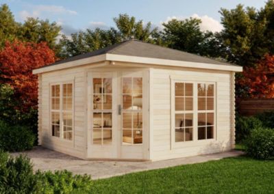 Abri de jardin pentagonal modèle Victoria C 40 Alpholz, 43x43m dim ext ...