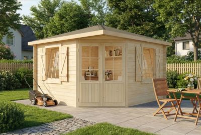 Abri de jardin pentagonal Monica Royal Alpholz, 37x37m dim ext (cas ...