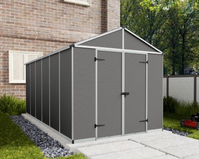 Abri de jardin Rubicon polycarbonate gris foncé surface totale 10,7m²