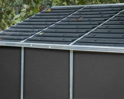 Abri de jardin Rubicon polycarbonate gris foncé surface totale 10,7m²