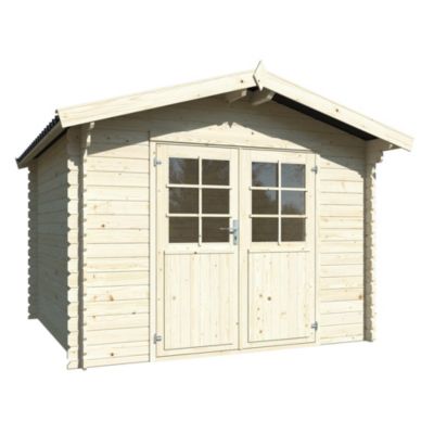 Abri de jardin White Wood Pila "1" bois naturel ép.28mm Toiture en bacs ...