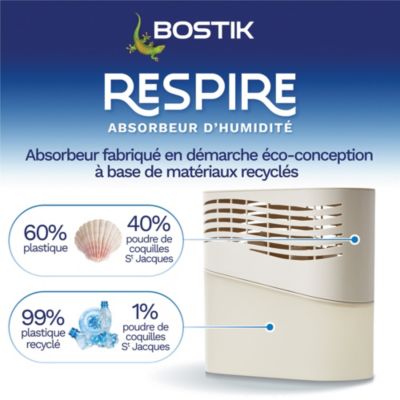 Absorbeur d'humidité avec 4 tablettes de 250 g Bostik Respire pour ...