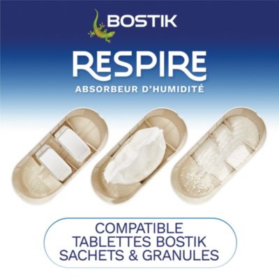 Absorbeur d'humidité avec 4 tablettes de 250 g Bostik Respire pour ...
