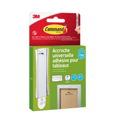 Accroche universelle adhésive pour tableau petit 3M Command max 2kg