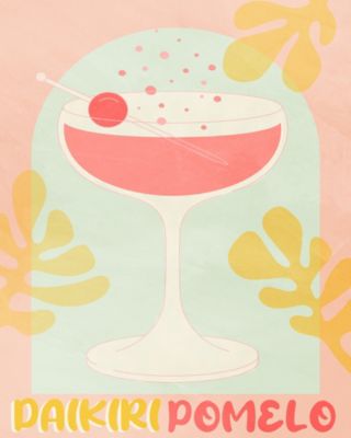 Affiche Daikiri rose Dada Art l.24 x H.30 cm