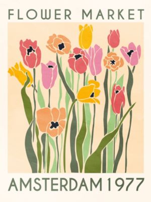 Affiche flower market Amsterdam l.30 x l.40 cm Dada Art | Castorama