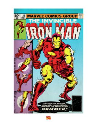 Affiche Iron Man vintage Dada Art l.40 x H.50 cm