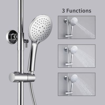 AICA Colonne de douche thermostatique, Acier inoxydable Pomme 200mm ...