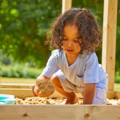 Aire de jeux double plateforme SARRIETTE en bois marron