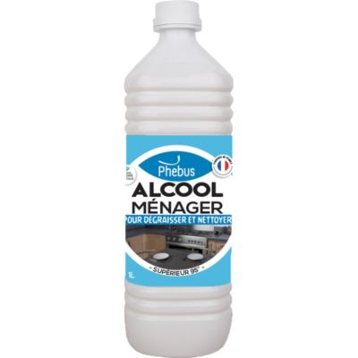 Alcool ménager nettoyant multi-usages supérieur 95° Phébus 1L