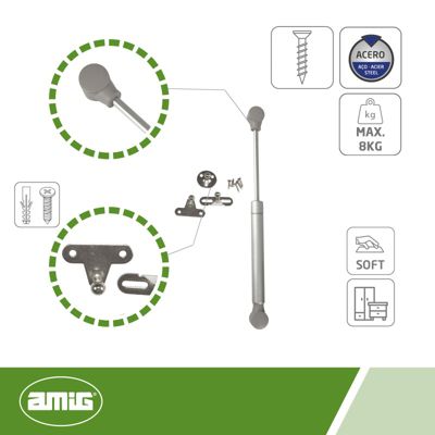 AMIG - Compas à gaz réglable 97 - 8 kg - Gris