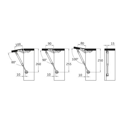 AMIG - Compas à gaz réglable 97 - 8 kg - Gris