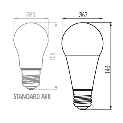 Ampoule LED A67 E27 19W Blanc Froid 6500K 2452lm éclairage Puissant