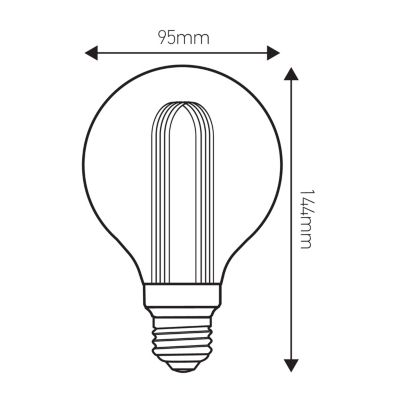 Ampoule LED décorative globe dimmable Arcade smokey G95 E27 3,5W 60lm ...
